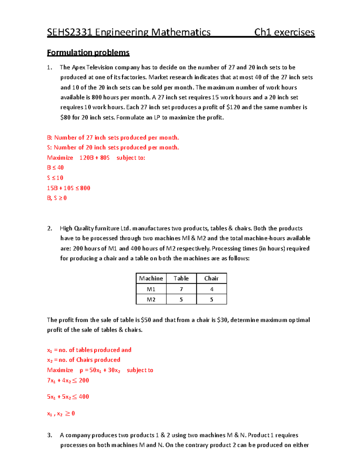 Ch1 solution updated - engineer math - SEHS2331 Engineering Mathematics ...