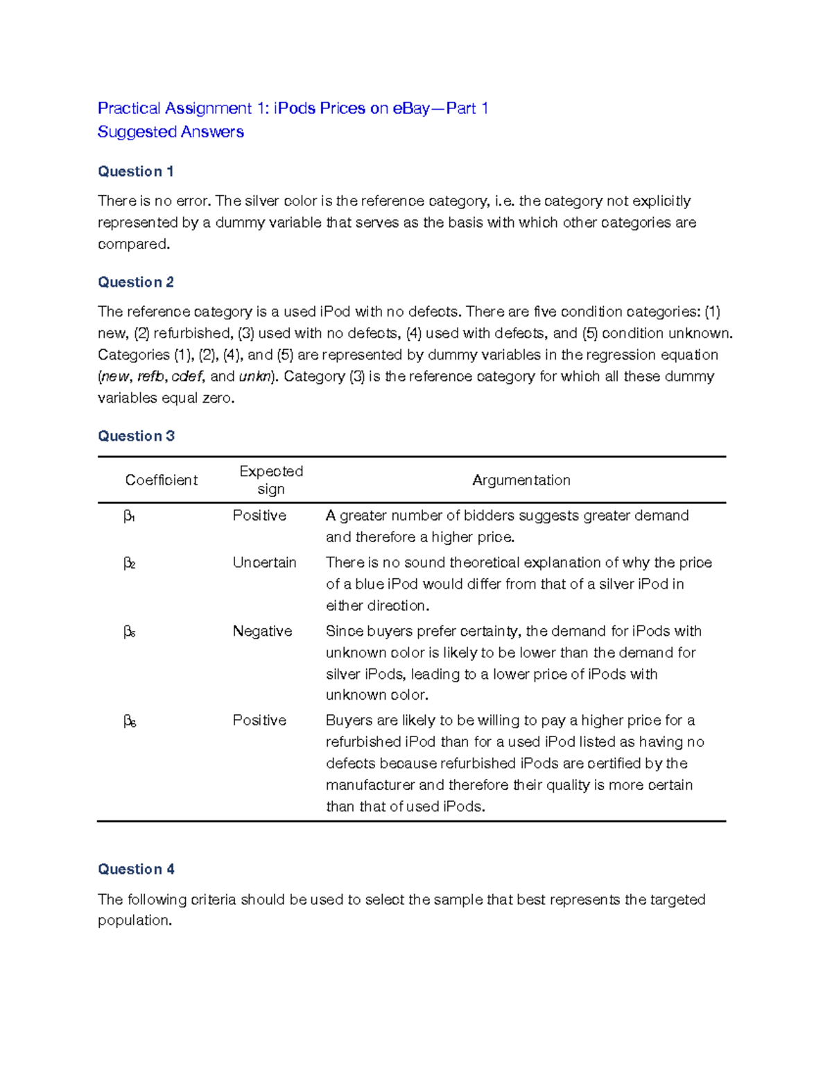 PA1-solution - Practical Assignment 1: iPods Prices on eBay—Part 1 ...