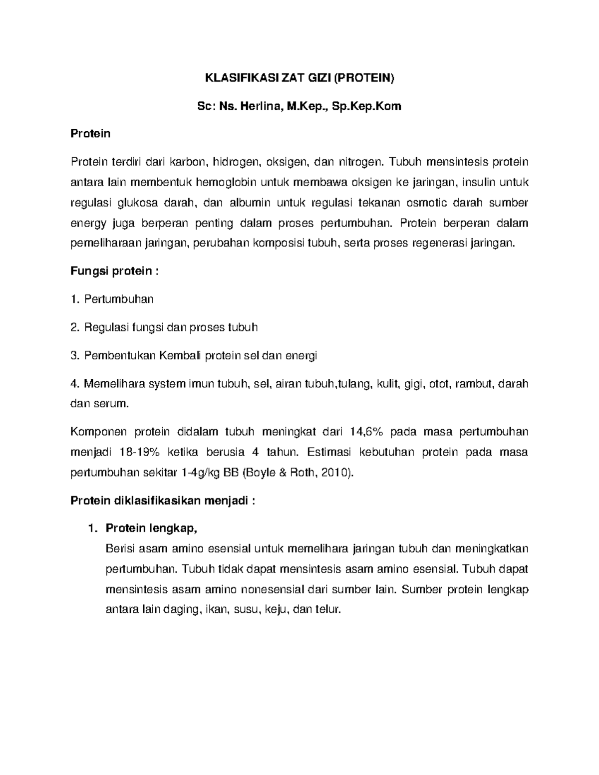Klasifikasi Zat Gizi (Protein) - KLASIFIKASI ZAT GIZI (PROTEIN) Sc: Ns ...
