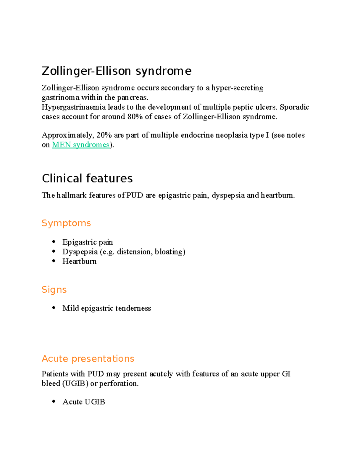 Zollinger-Ellison syndrome - Zollinger-Ellison syndrome Zollinger ...