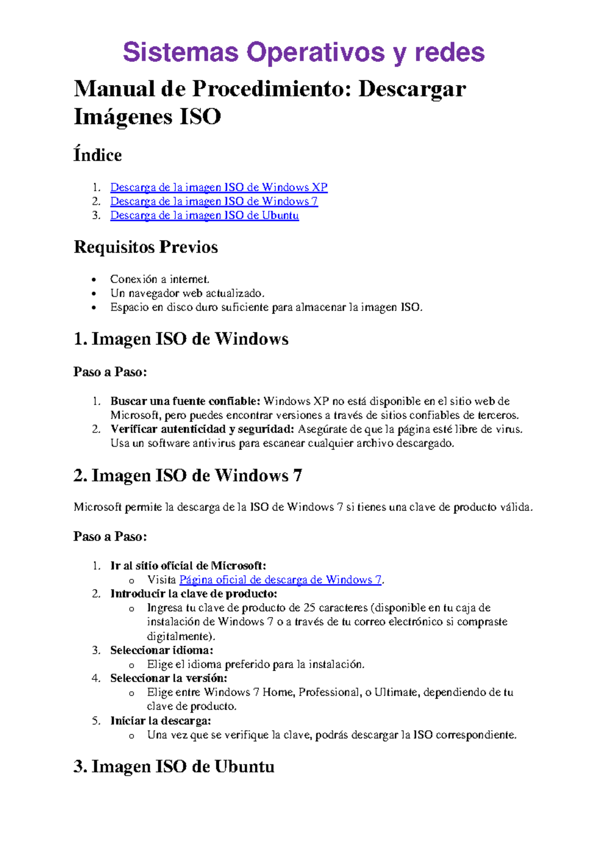 Manual descara iso - Sistemas Operativos y redes Manual de ...