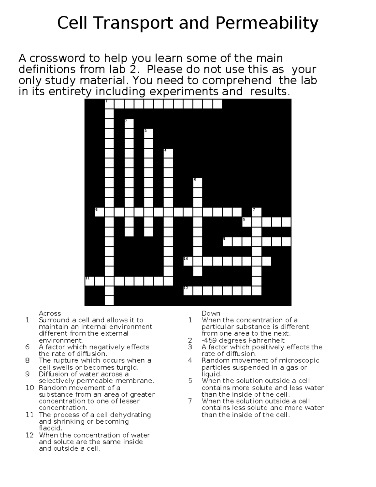 Cell Transport - Study materials - BIOL 2401 - Lamar University - Studocu