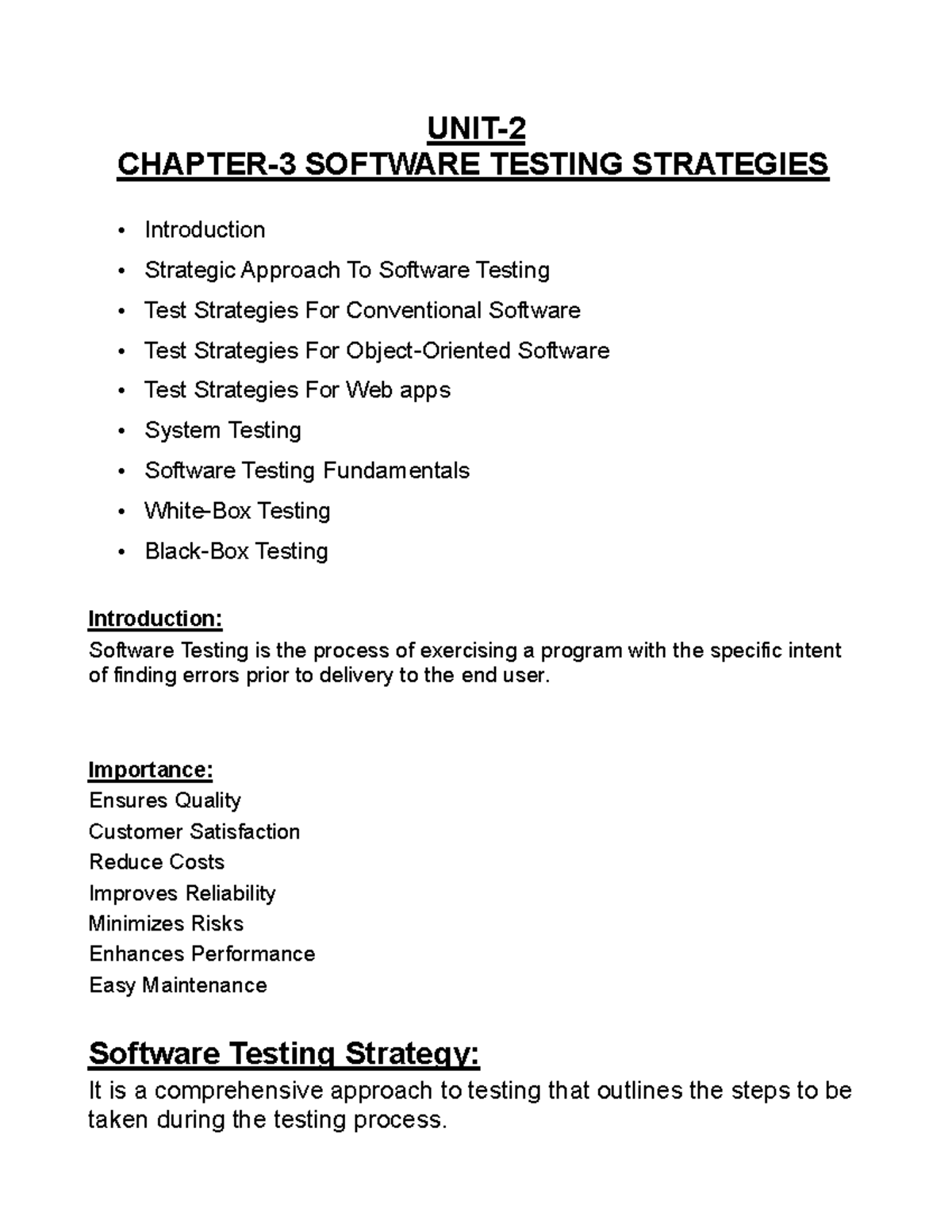 Unit-2 chapter 3 SE - Free book - UNIT- 2 CHAPTER-3 SOFTWARE TESTING ...