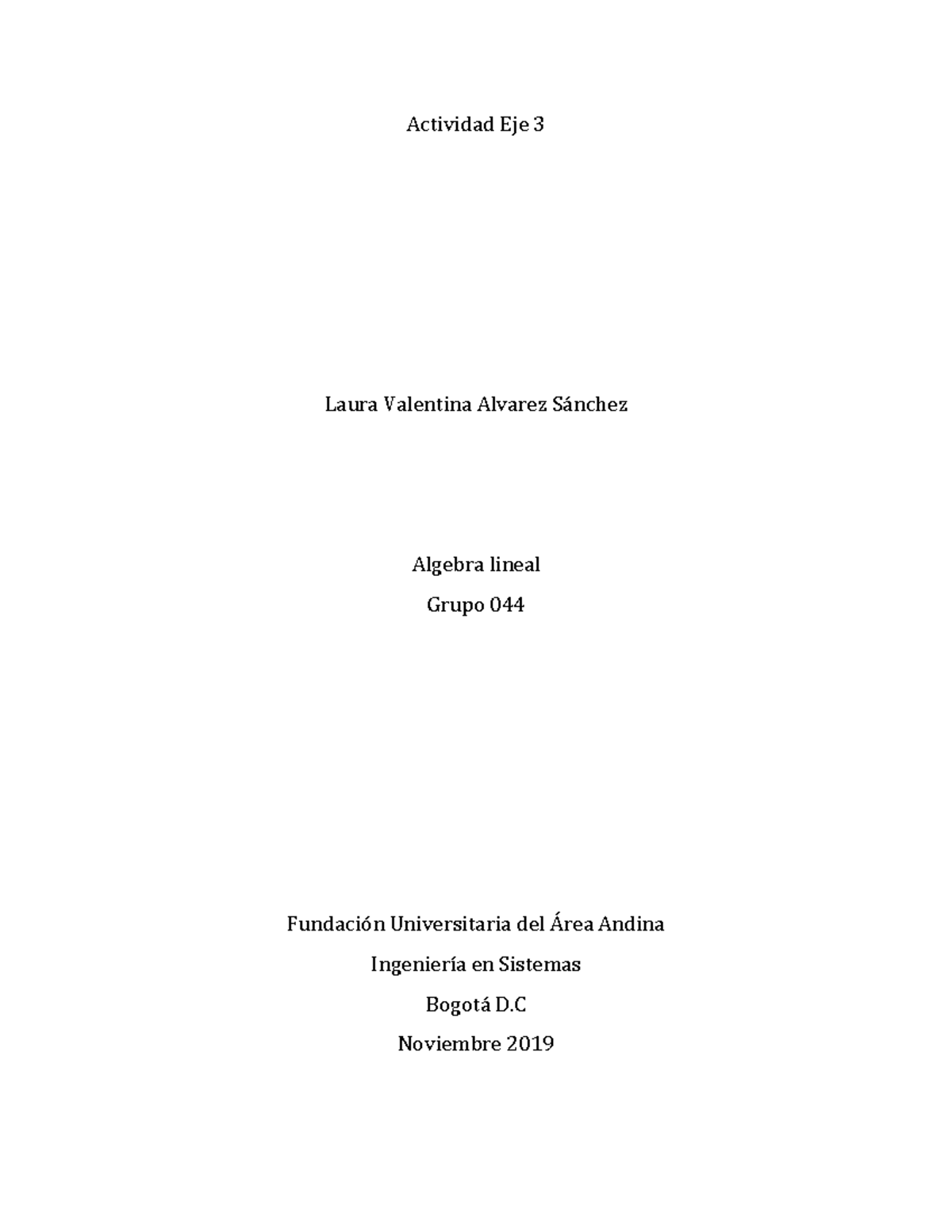 Toaz - ejercicios de calculo - Actividad Eje 3 Laura Valentina Alvarez ...
