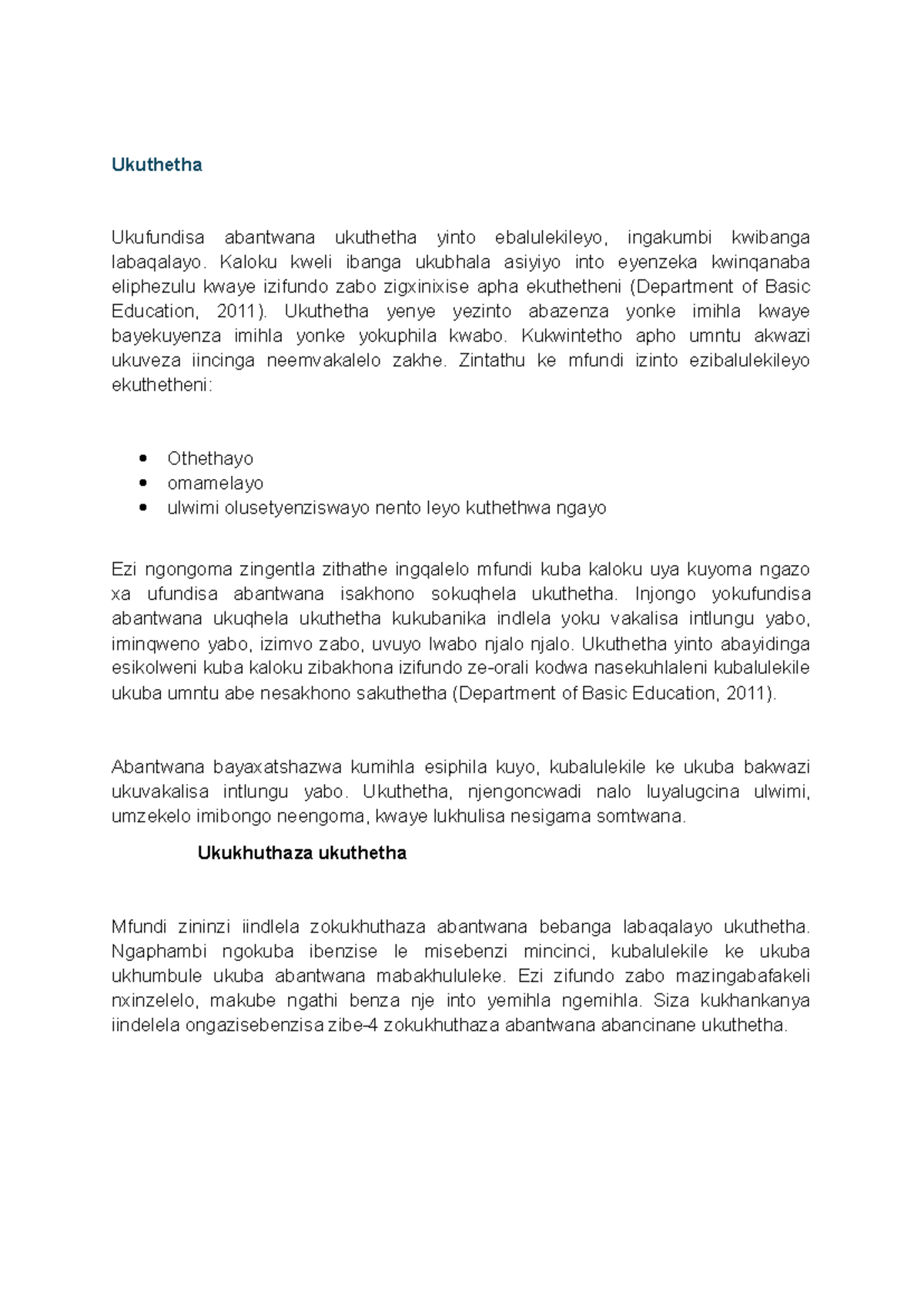 Isixhosa content and method slides by wsu lectures - Ukuthetha ...