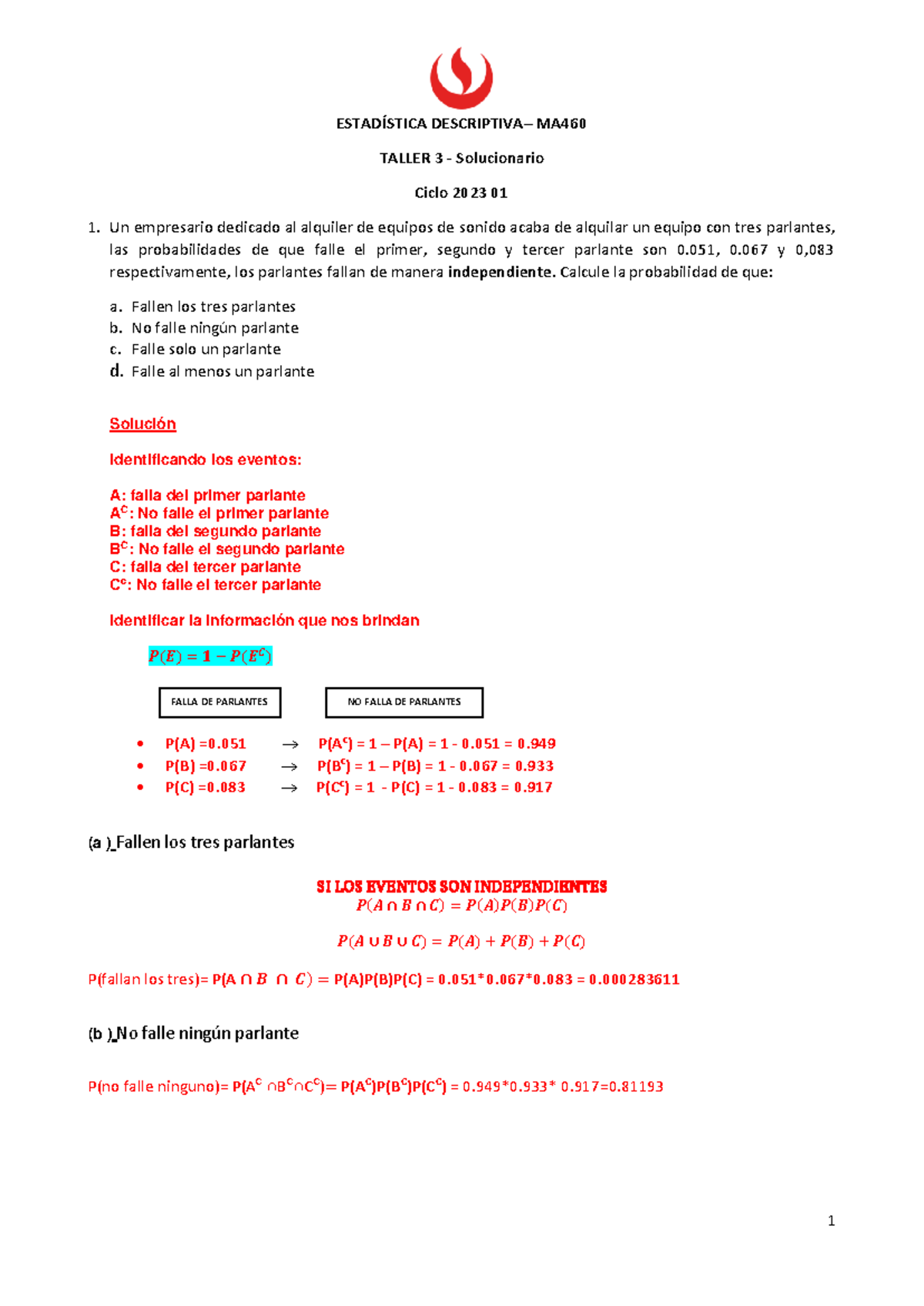 Ma460 202301 taller 3 solución - ESTADÍSTICA DESCRIPTIVA– MA TALLER 3 ...