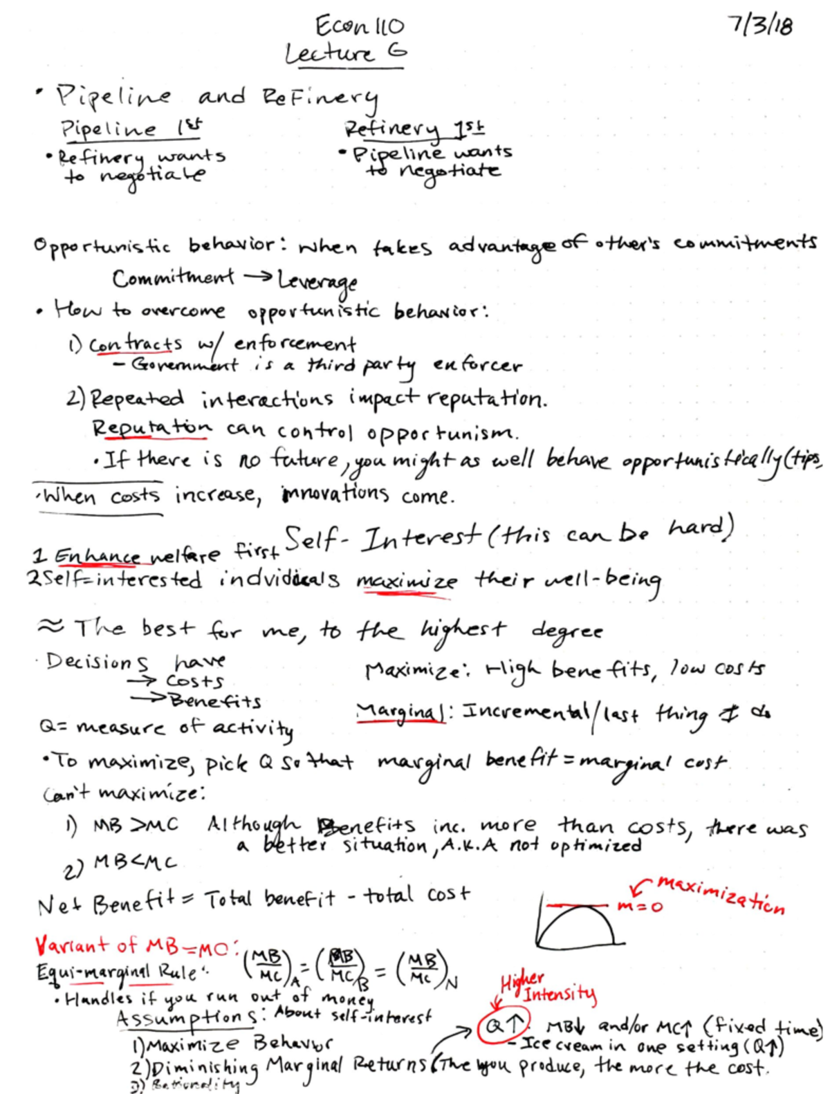 Lecture 6 Opportunistic Behavior - ECON 110 - Studocu