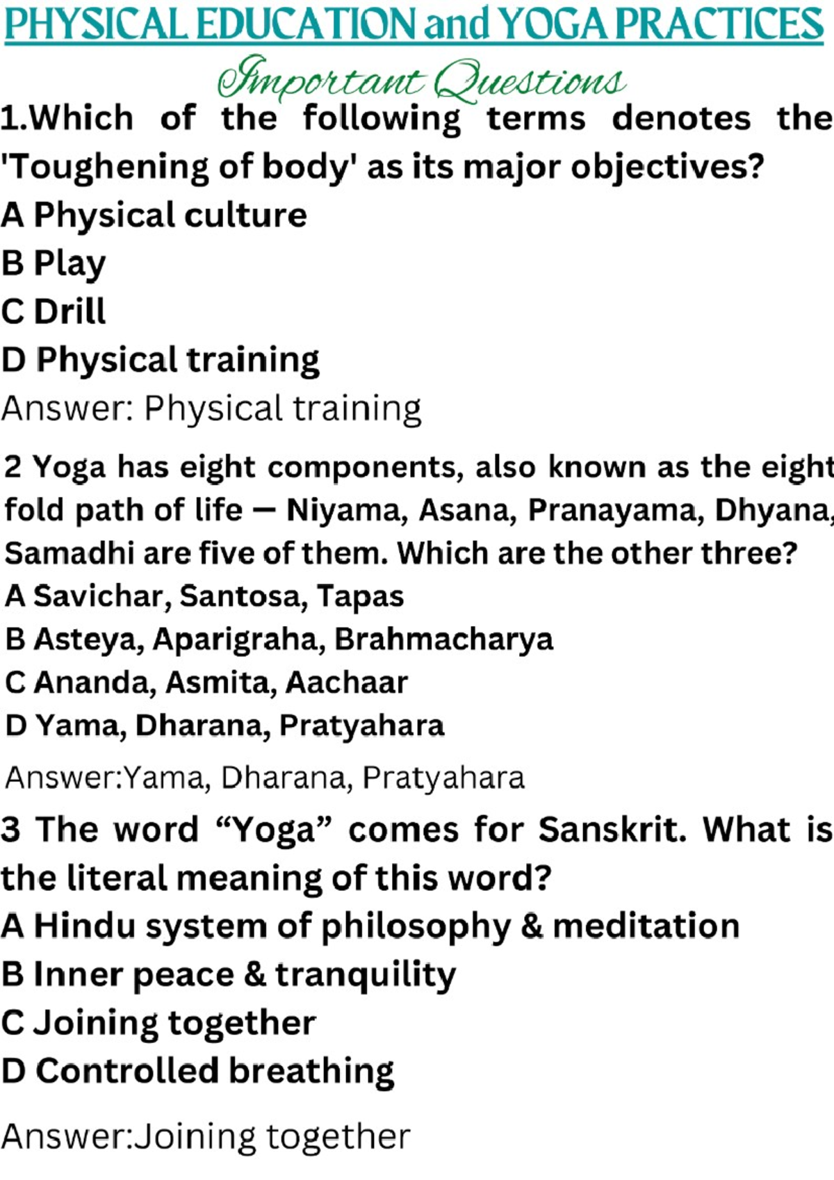 Physical Education and YOGA Practices 2 - Physical Education And Yoga ...