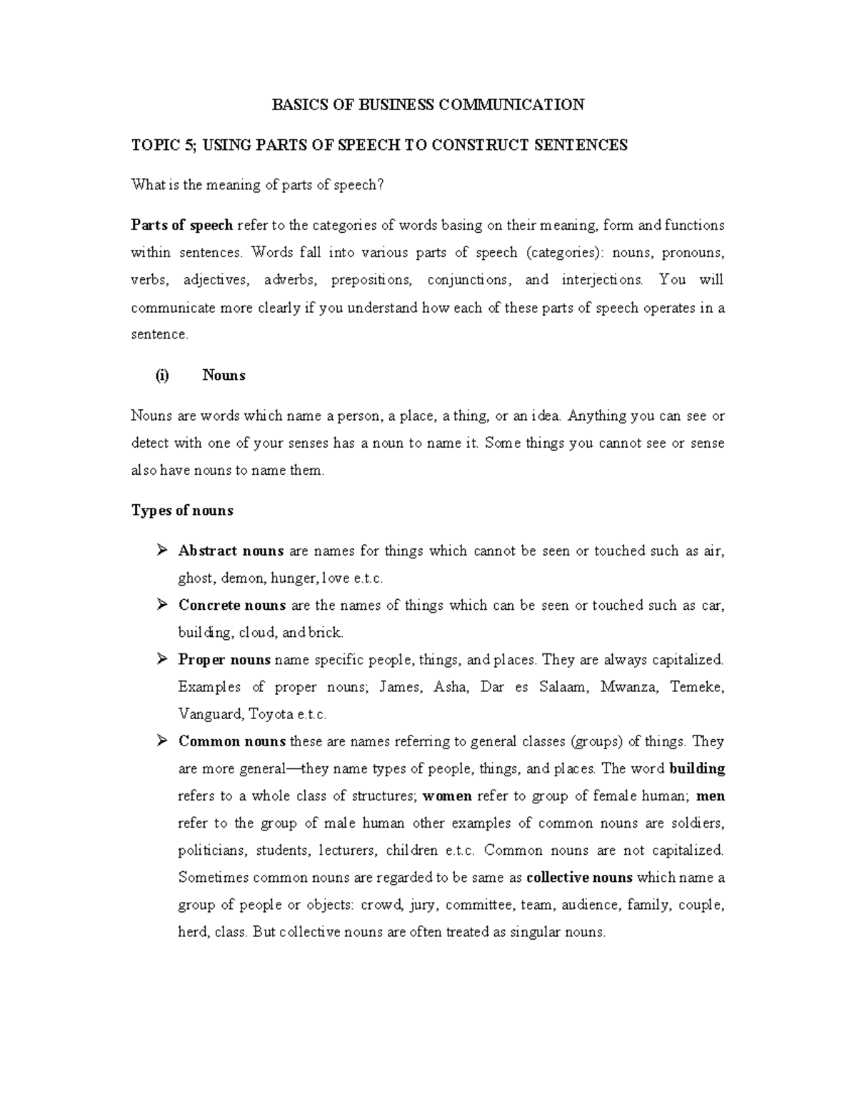 Business communications topic 5 - BASICS OF BUSINESS COMMUNICATION ...