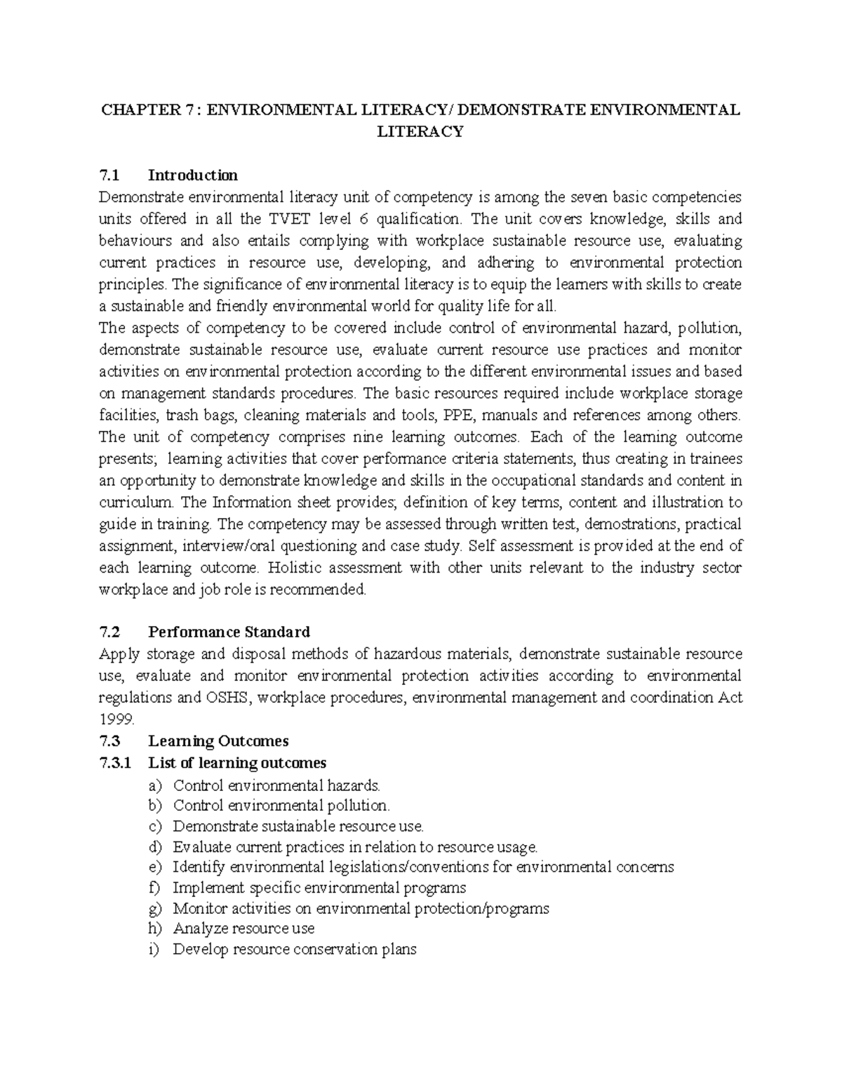 Environmental Literacy Guide level6 - CHAPTER 7 : ENVIRONMENTAL ...