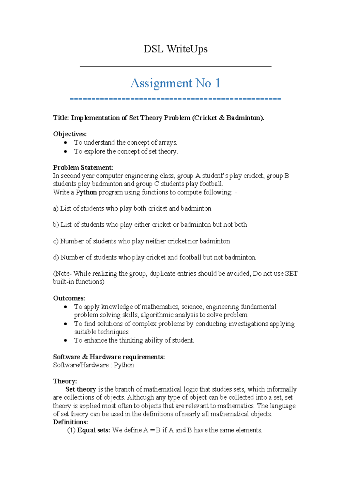 SE DSL Lab Manual Computer Engineering SPPU V1 DSL WriteUps se-dsl-lab-manual-computer-engineering-sppu-v1-dsl-writeups