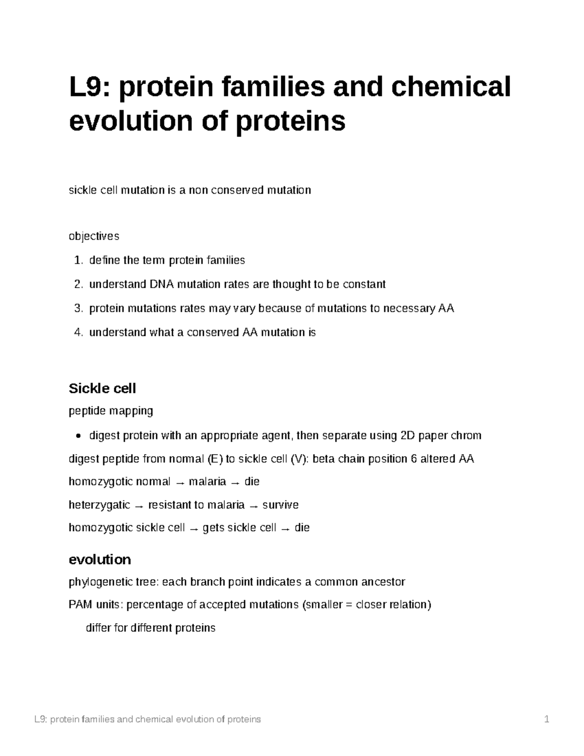 L9 protein families and chemical evolution of proteins - define the ...