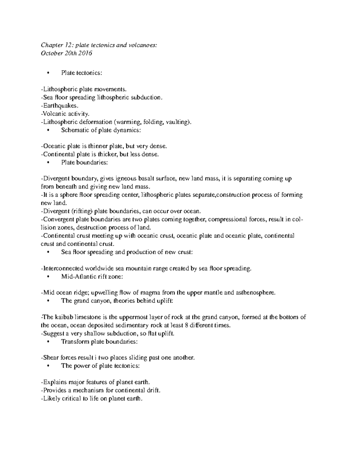 Lecture 7-Chapter 12- Plate Tectonics and Volcanoes - Chapt e r12:pl at ...