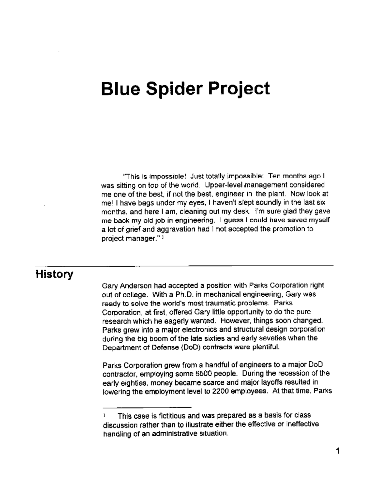 BUSM4611 Case Study Blue Spider - BUSM3327 - Studocu