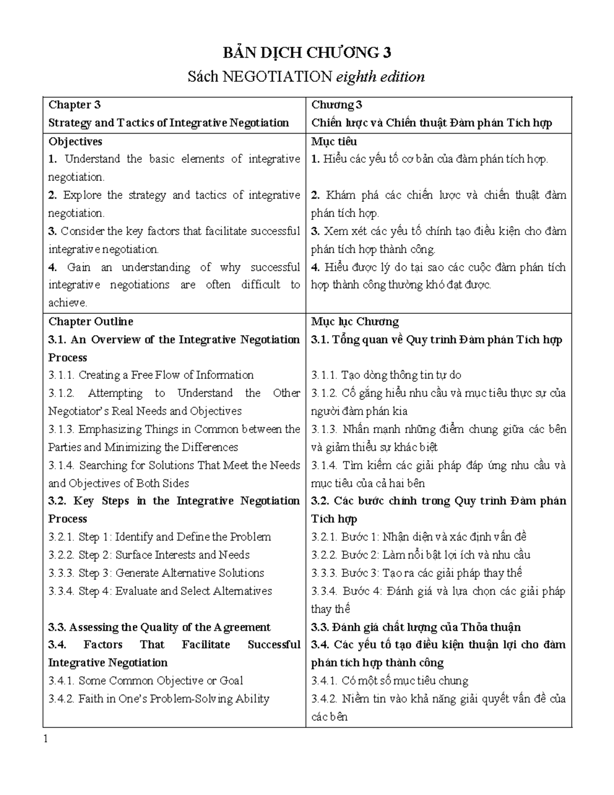 Chương 3. Negotiation 2020 - BẢN DỊCH CHƯƠNG 3 Sách NEGOTIATION eighth edition Chapter 3 ...