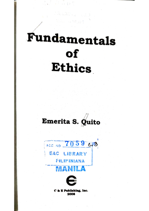 Fundamentals of Ethics 2 - Studocu