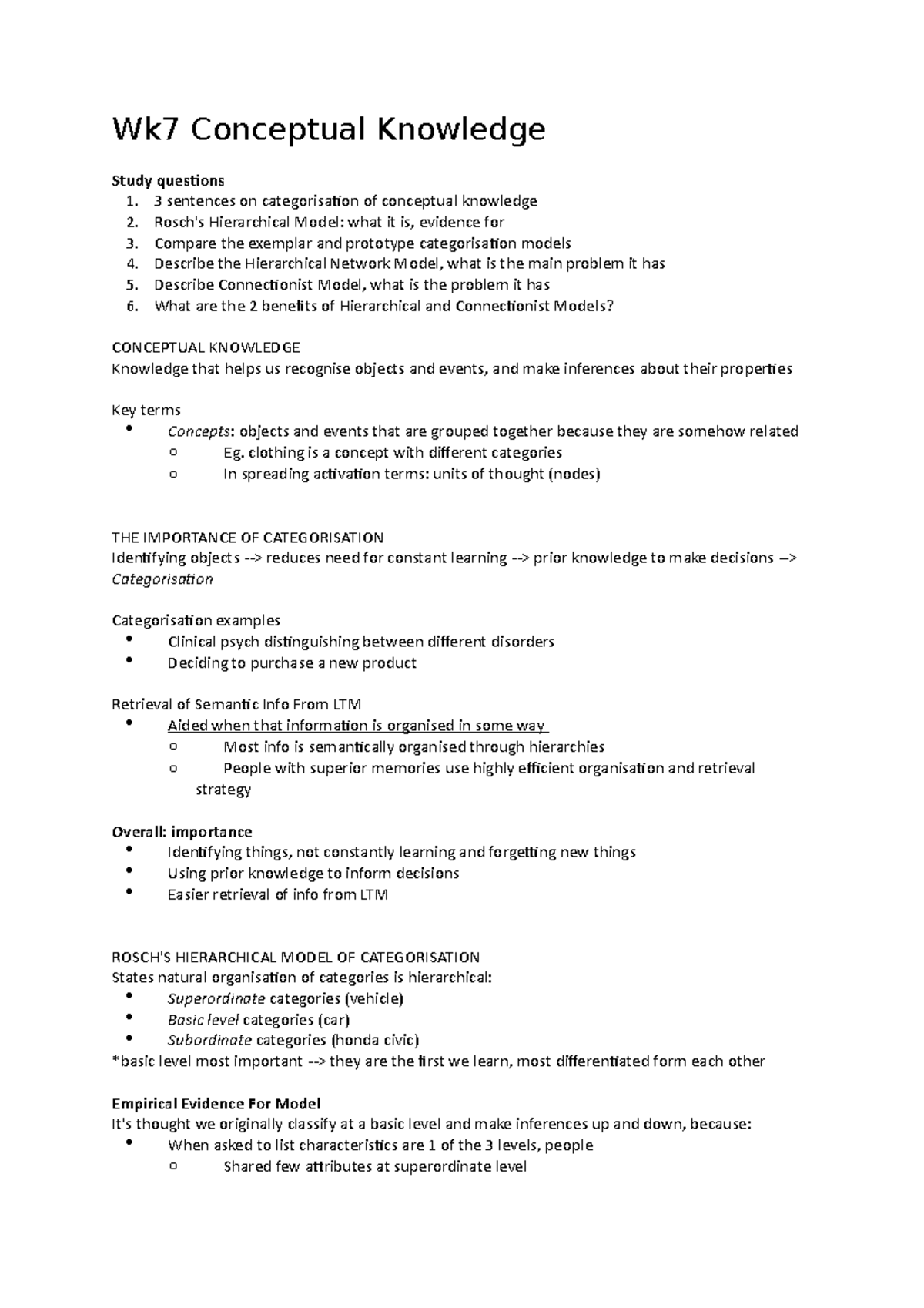 PSY301 Week 7 Conceptual Knowledge - Wk7 Conceptual Knowledge Study ...