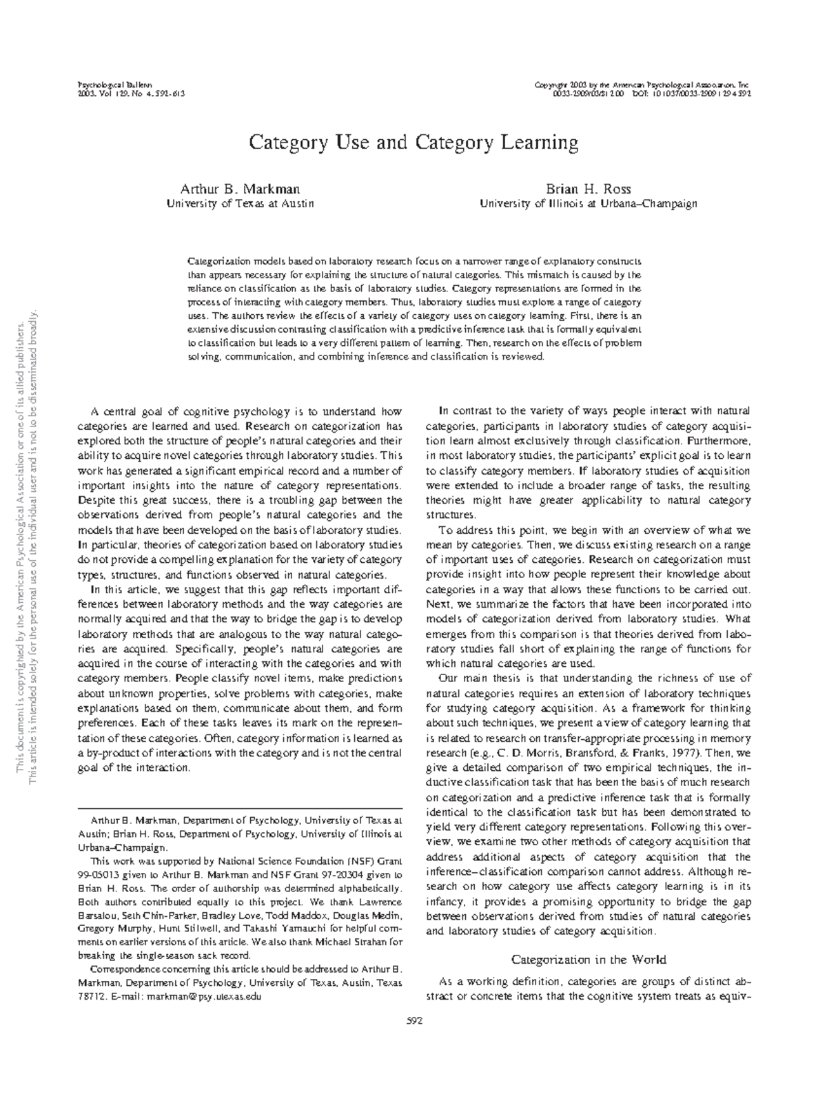 Markman Ross 2003 - Copy - Copie - Category Use and Category Learning Arthur B. Markman ...