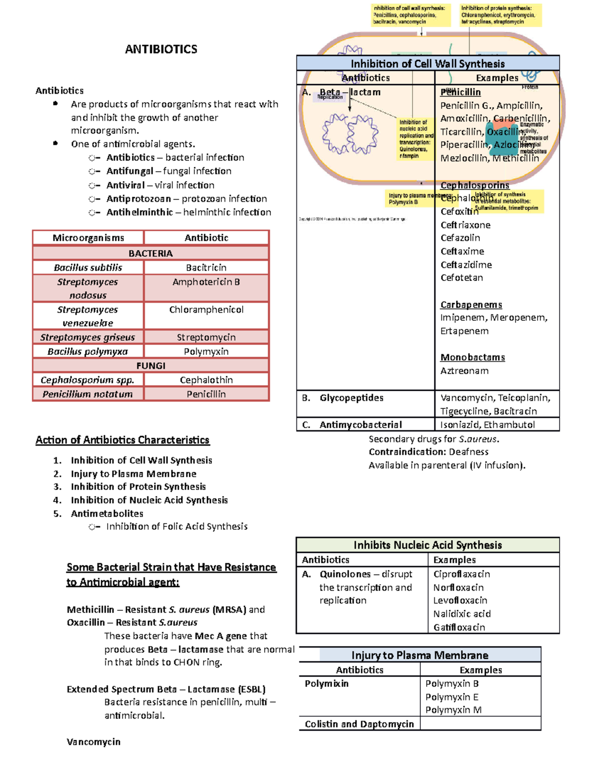 2 Antibiotics - Notes extracted from Microbiology classes to Sir ...