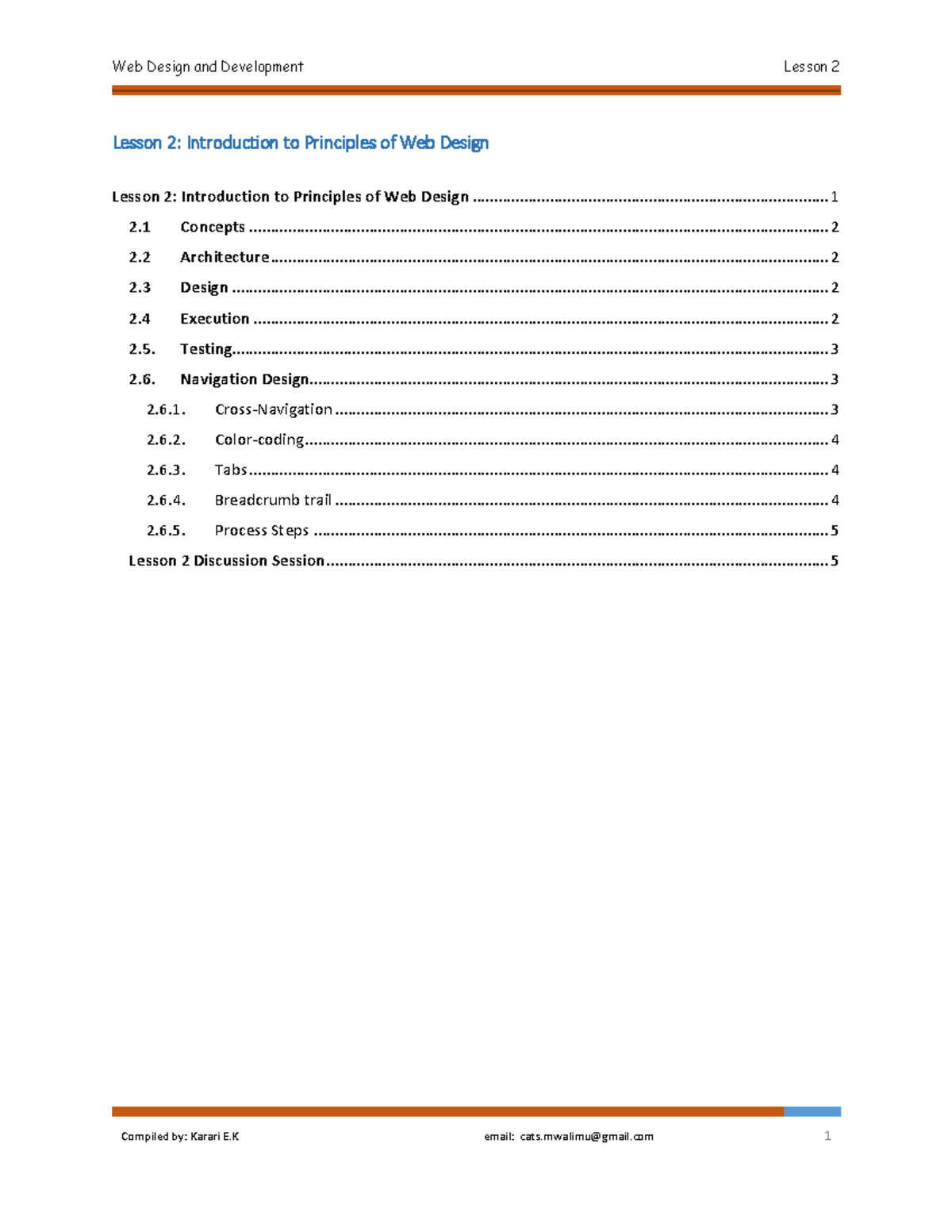 Lesson 2 Introduction to Principles of Web Design - - Studocu