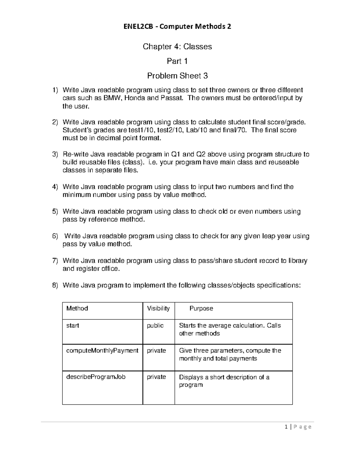 Enel2cb Ch4 Ps3 Classes Warning Tt Undefined Function 32 Enel2cb Computer Methods 2 1