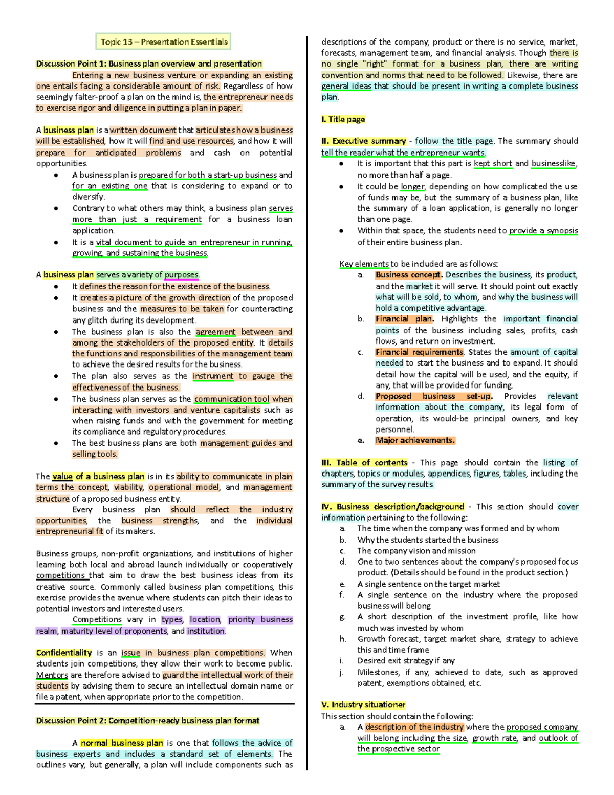Topic 13 - reviewer - Topic 13 – Presentation Essentials Discussion ...