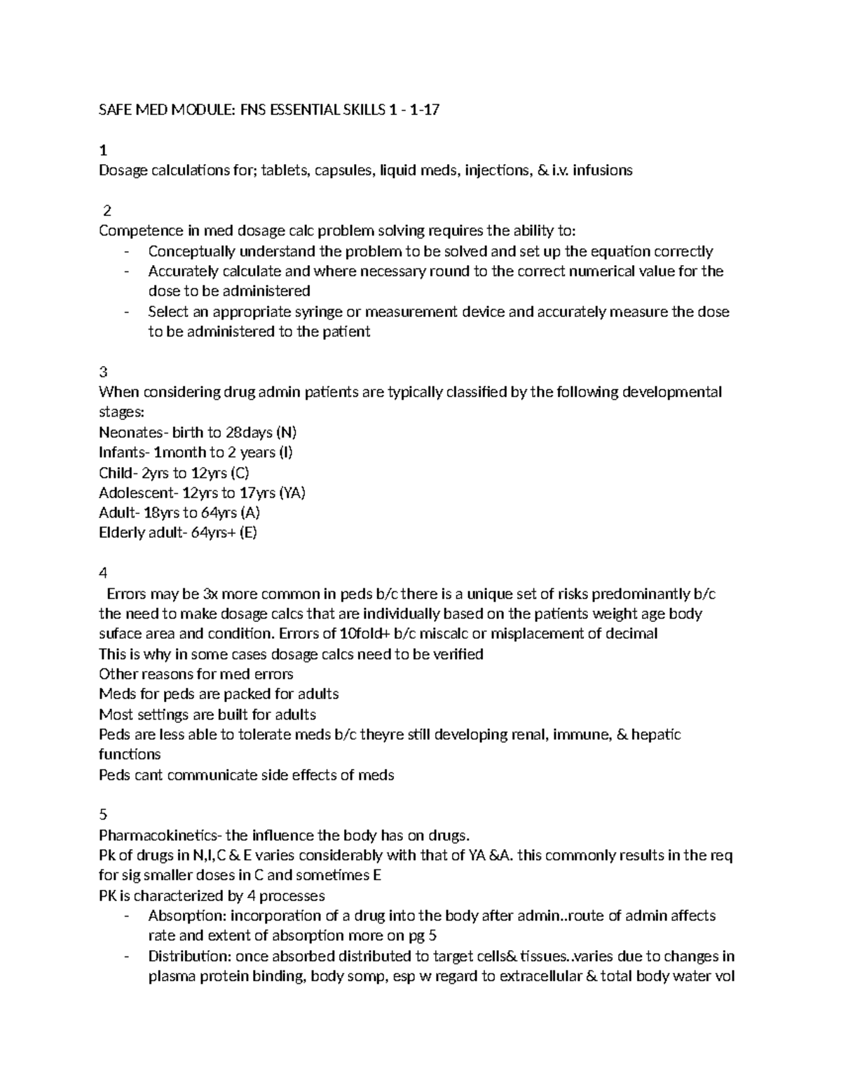 2530 SAFE MED Module E.S1 1-17 - SAFE MED MODULE: FNS ESSENTIAL SKILLS ...