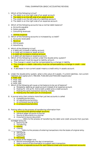 Final - Accounting practice guide - CLASSROOM EXERCISE 1 PROBLEM 1 ...