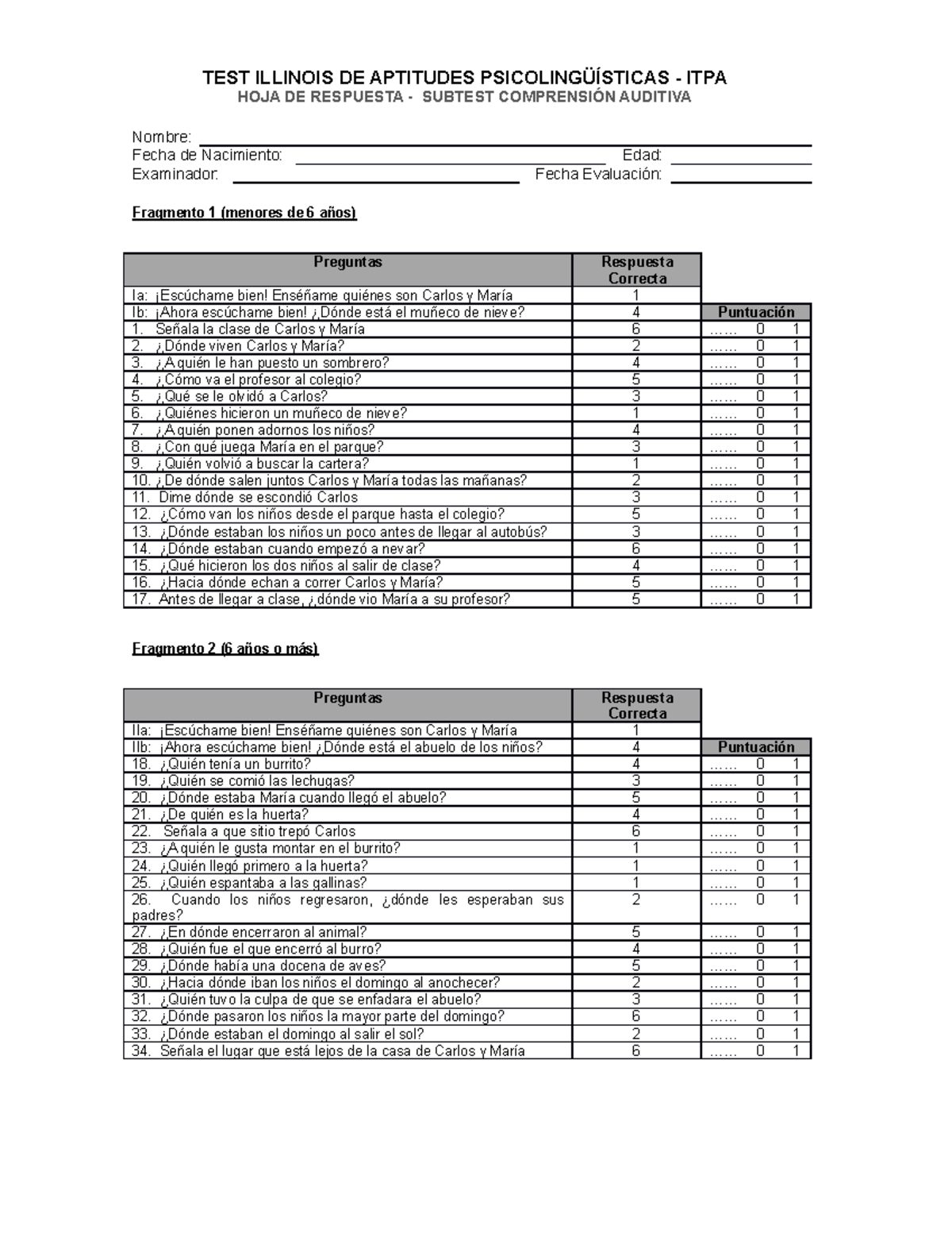 Protocolos Mayores 7 AÑOS 2 Parte - TEST ILLINOIS DE APTITUDES ...