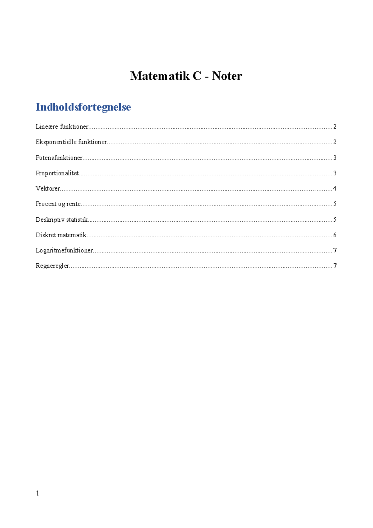 Matematik C - Noter - Matematik C - Noter Lineære - Studocu