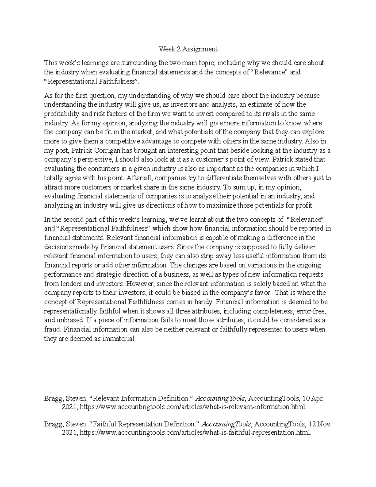 Week 2 Assignment Asset and Liability Valuation and Income Recognition ...