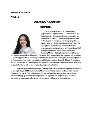 Halimbawa Ng Bionote