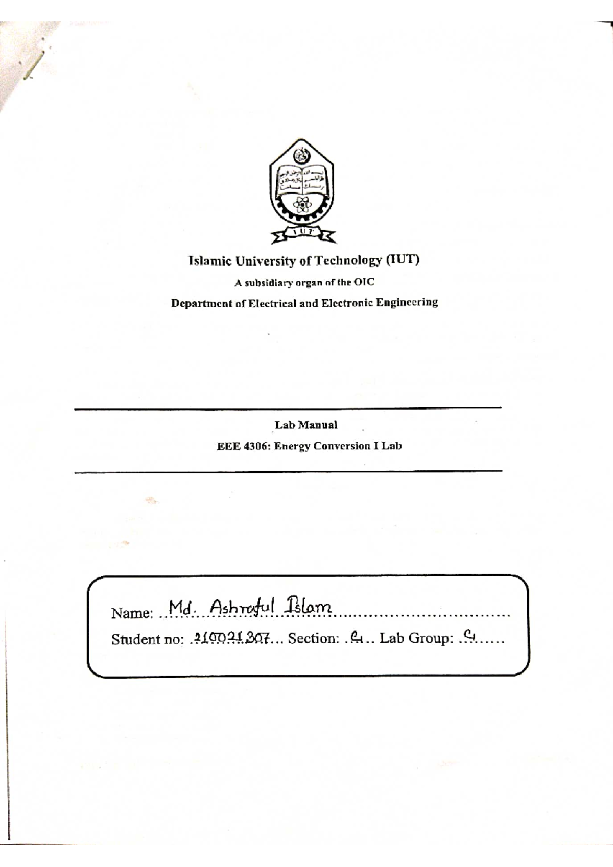 EEE 4306 Lab report 1 - Renewable Energy - Studocu