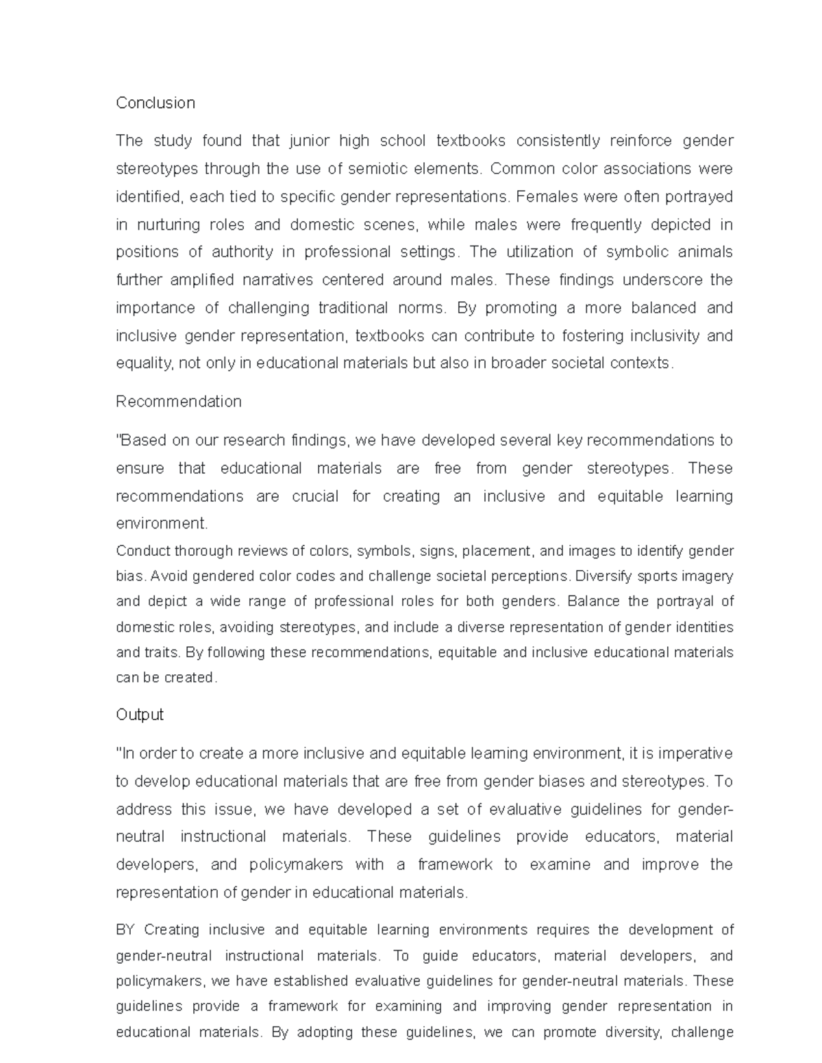 Conclusion - Research - Conclusion The study found that junior high ...