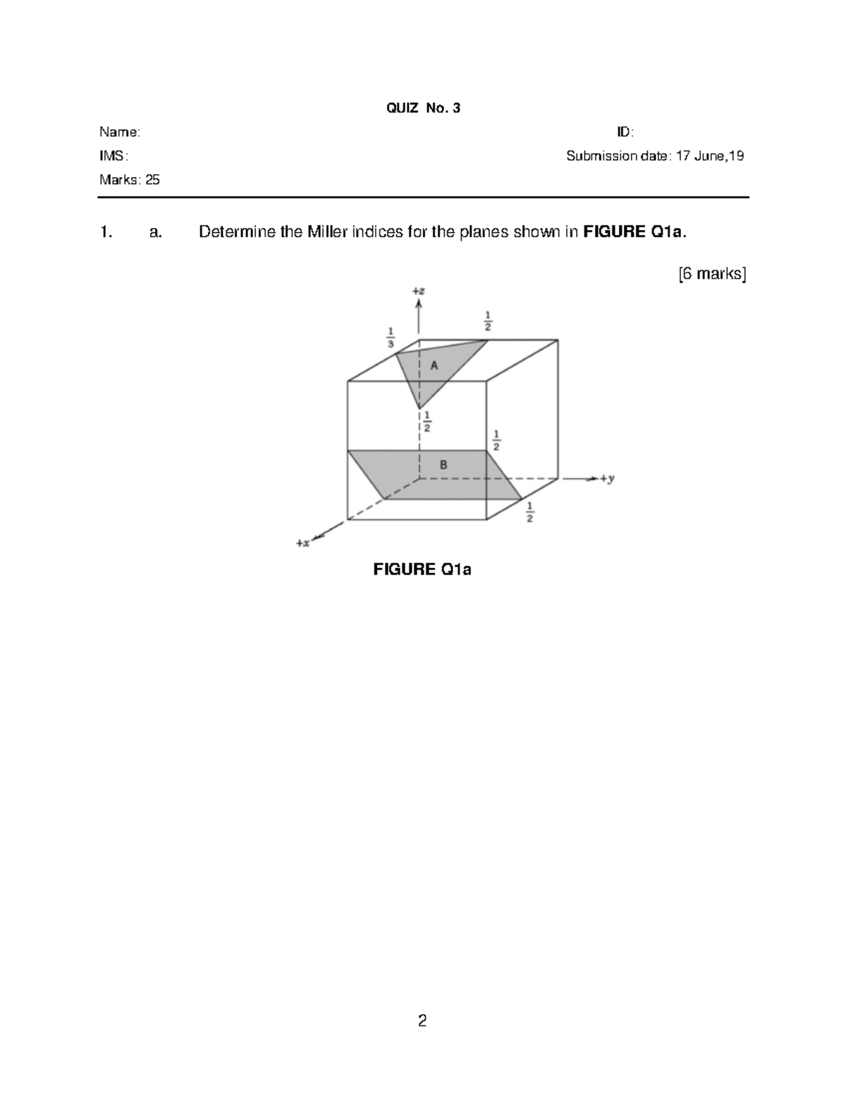 Quiz 3 - quiz for ims - Introduction to Material Science Engineering ...