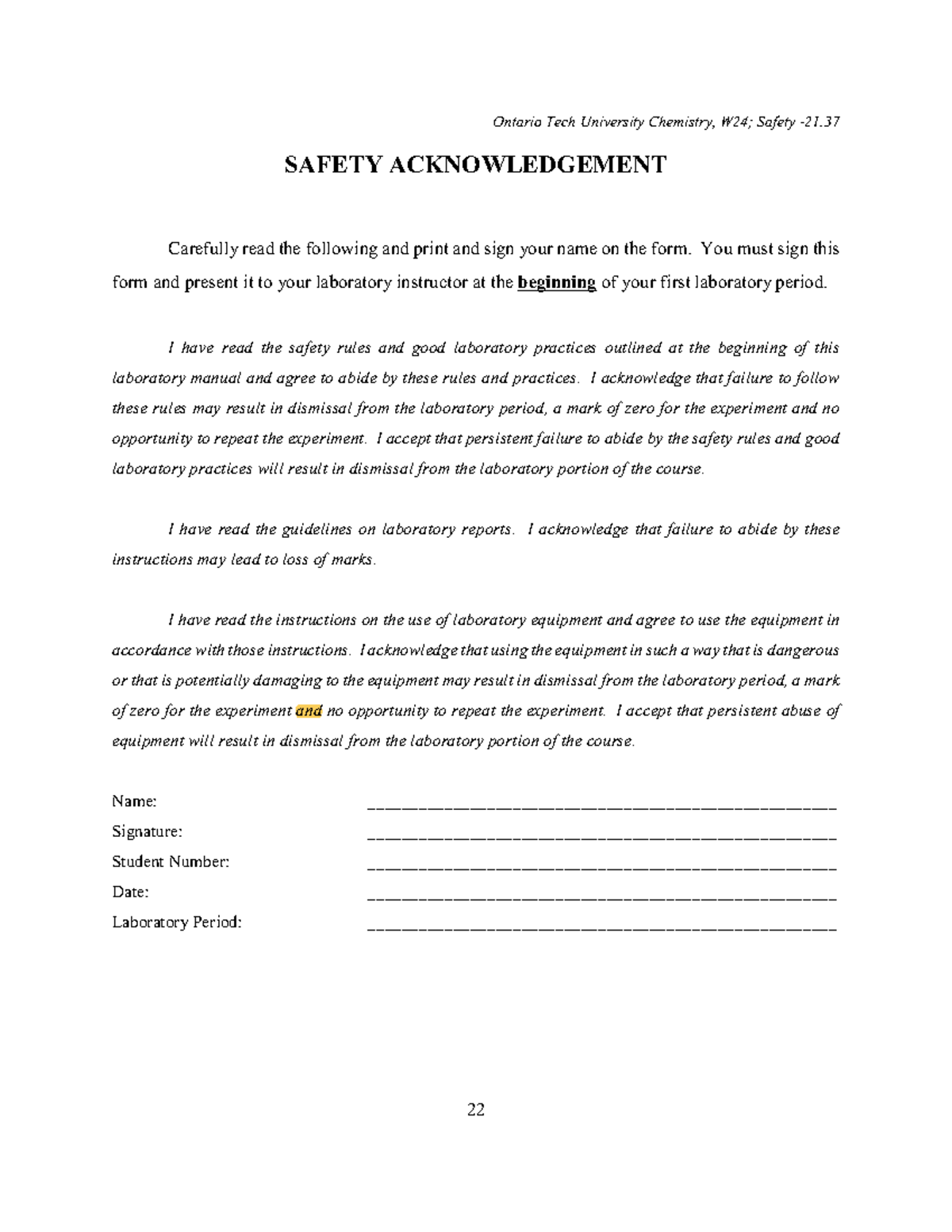 CHEM 1020 lab manual W24 - Ontario Tech University Chemistry, W24 ...