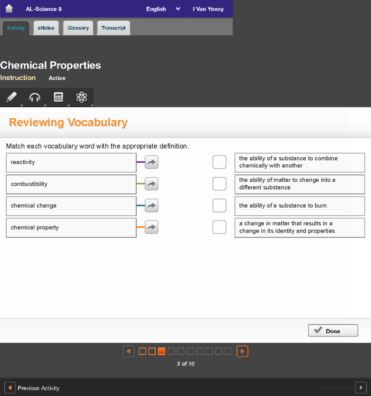 AL-Science 8 - Imagine Edgenuity for Students 3 - Chemical Properties ...