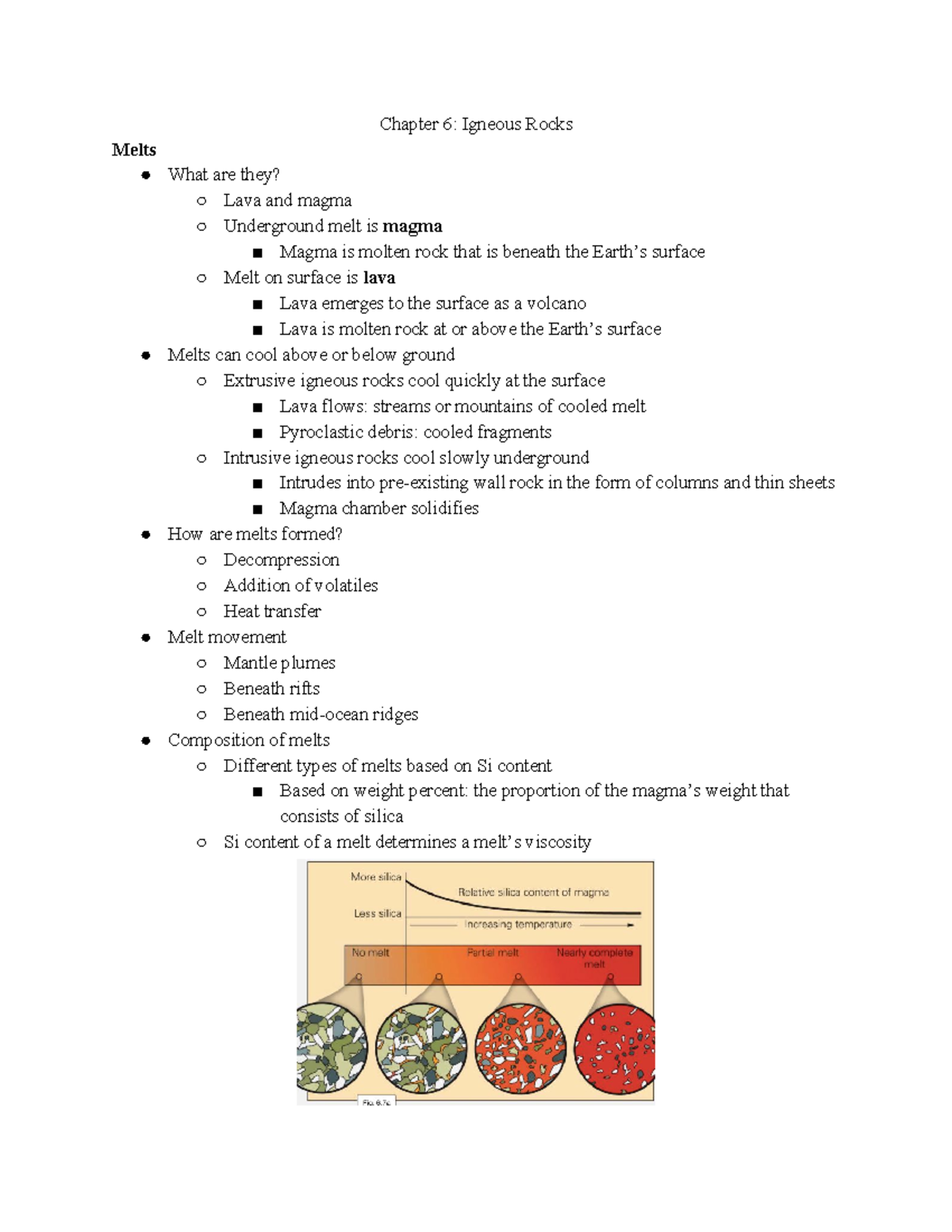 Earth Science Exam 2 STUDY GUIDE - Chapter 6: Igneous Rocks Melts What ...