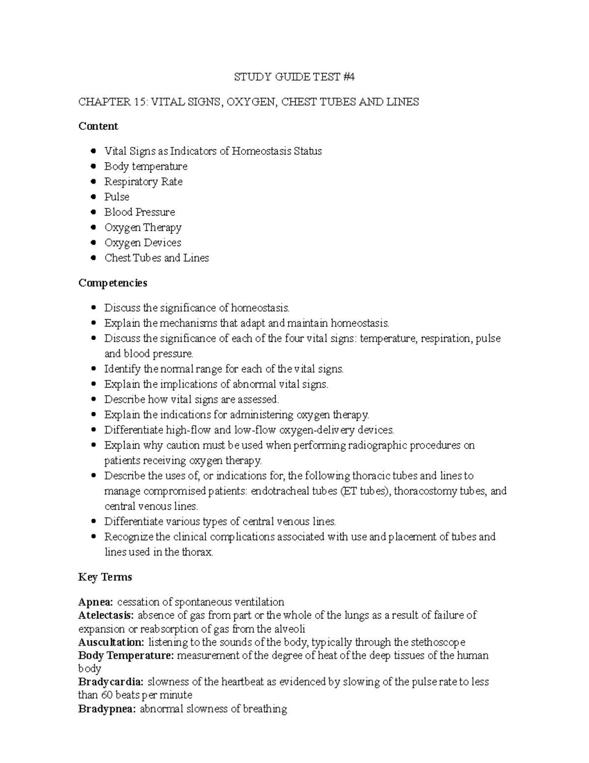 Study Guide #4 RAD 101 2020-1 - STUDY GUIDE TEST CHAPTER 15: VITAL ...