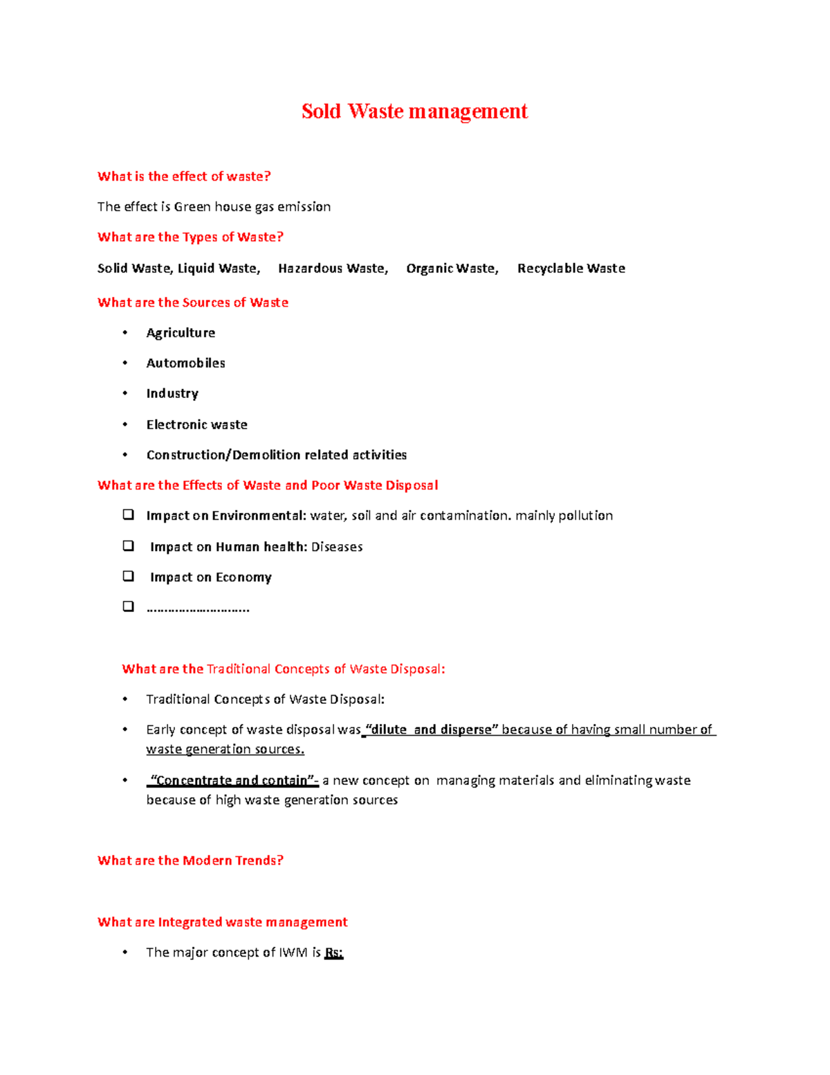 2. Solid Waste Disposal-DCC-Dhaka - Sold Waste management What is the effect of waste? The ...