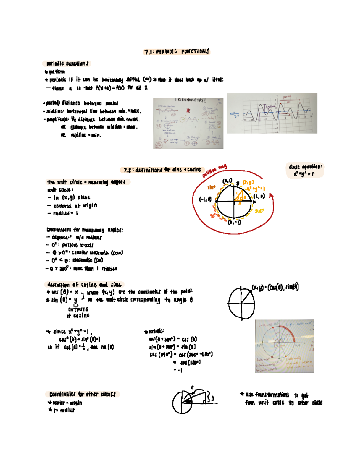 Chapter 7, 8, 9 video notes 105 - 7 I PERIODICFUNCTIONS periodic ...