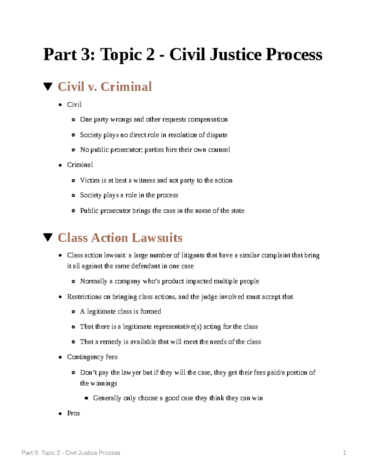 Part 3 Topic 2 - Civil Justice Process - Part 3: Topic 2 - Civil ...