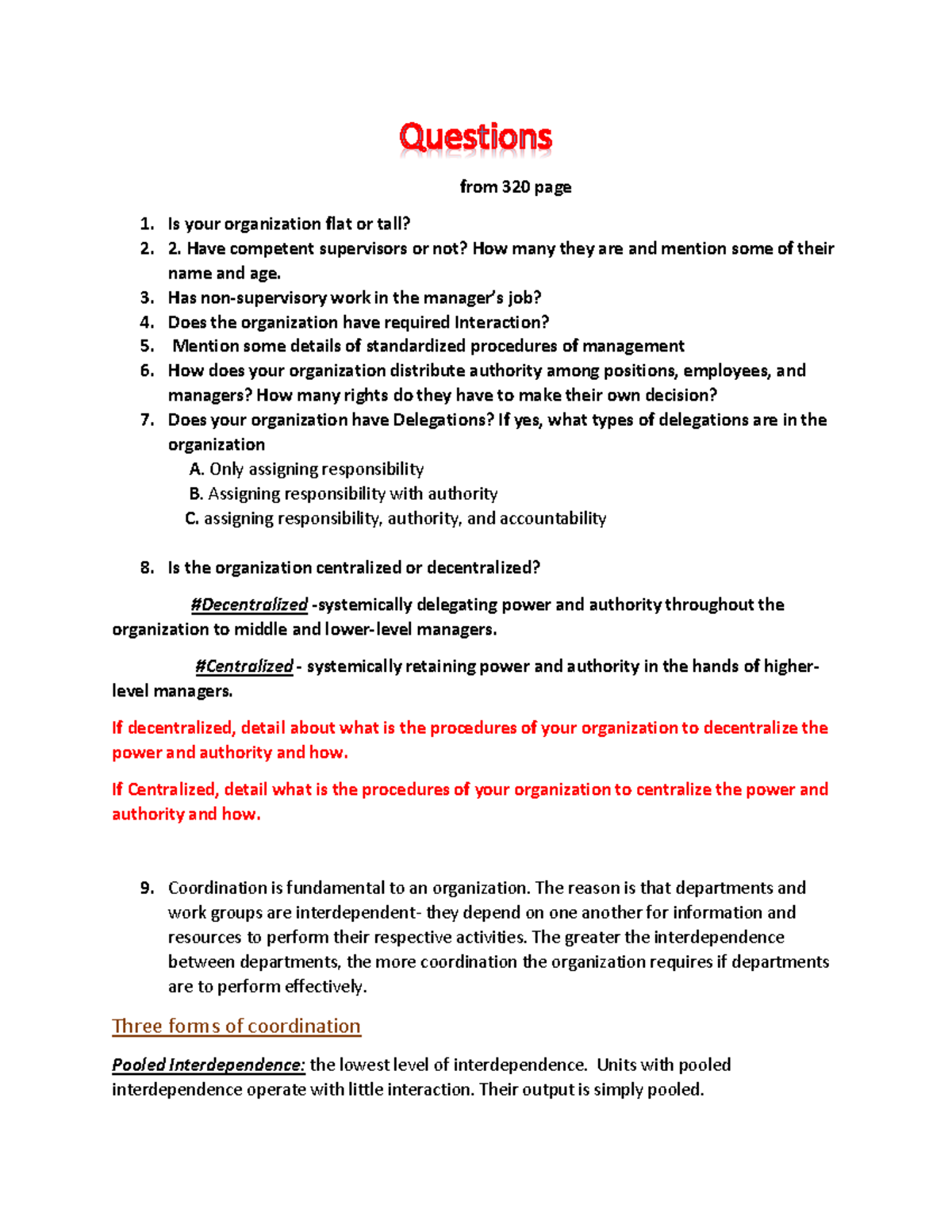 Management Question - Mangement - from 320 page Is your organization ...