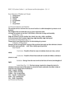 Earth and Space Science Notes - Earth and Space Science Notes Chapter 1 ...