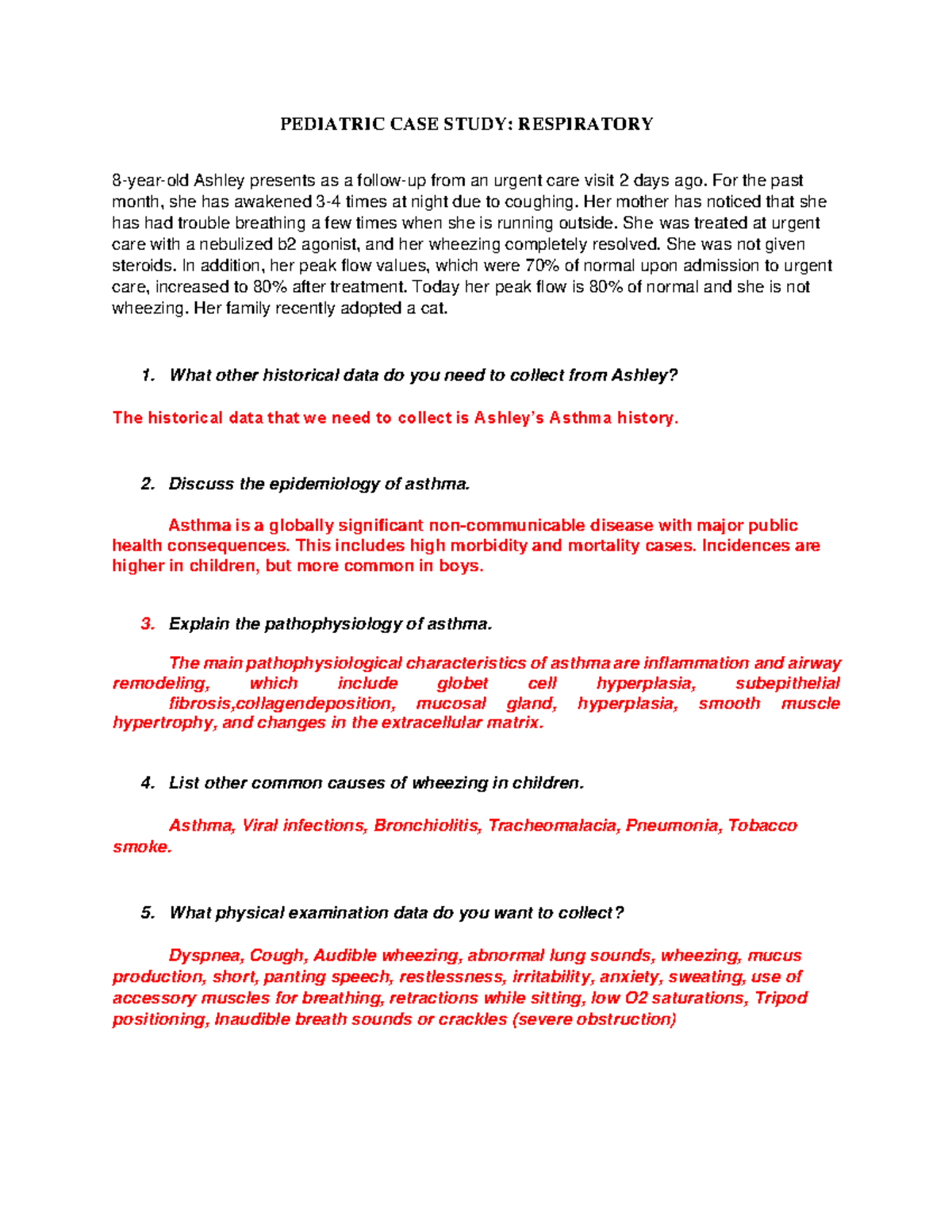 Pediatric CASE Study Respiratory done - PEDIATRIC CASE STUDY ...