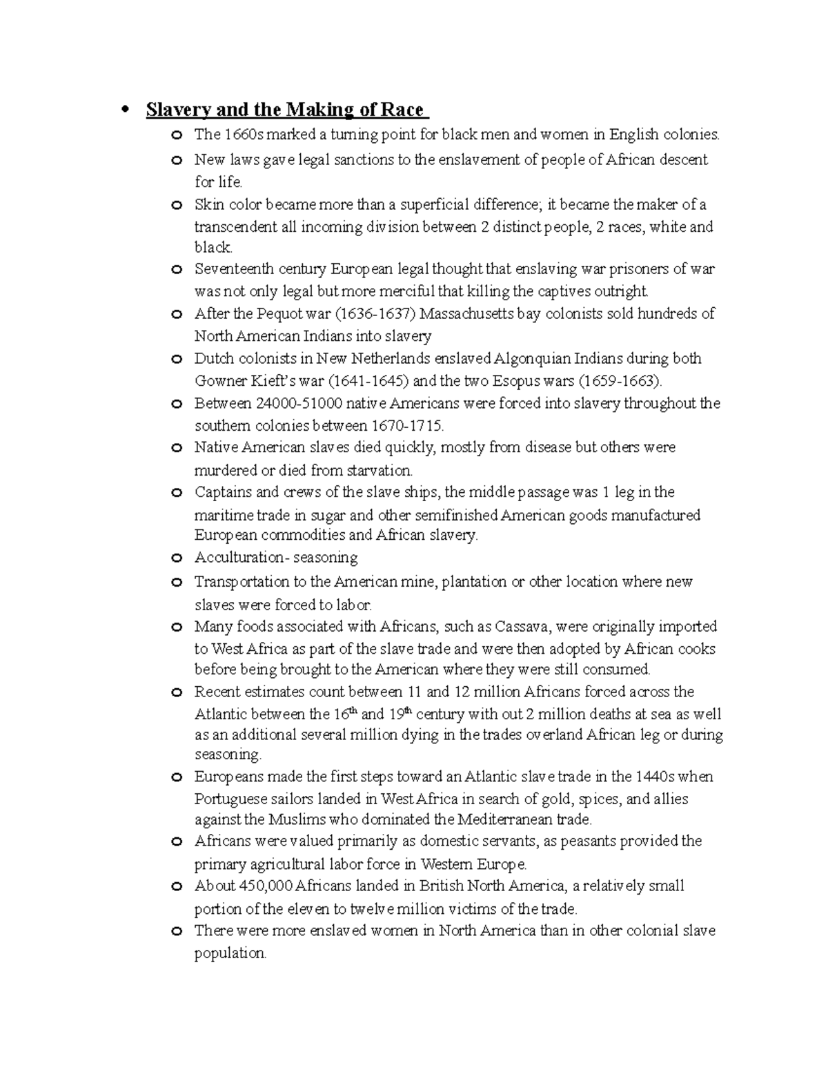 HIS-131 Chapter 3 - The American Yawp - Slavery and the Making of Race ...