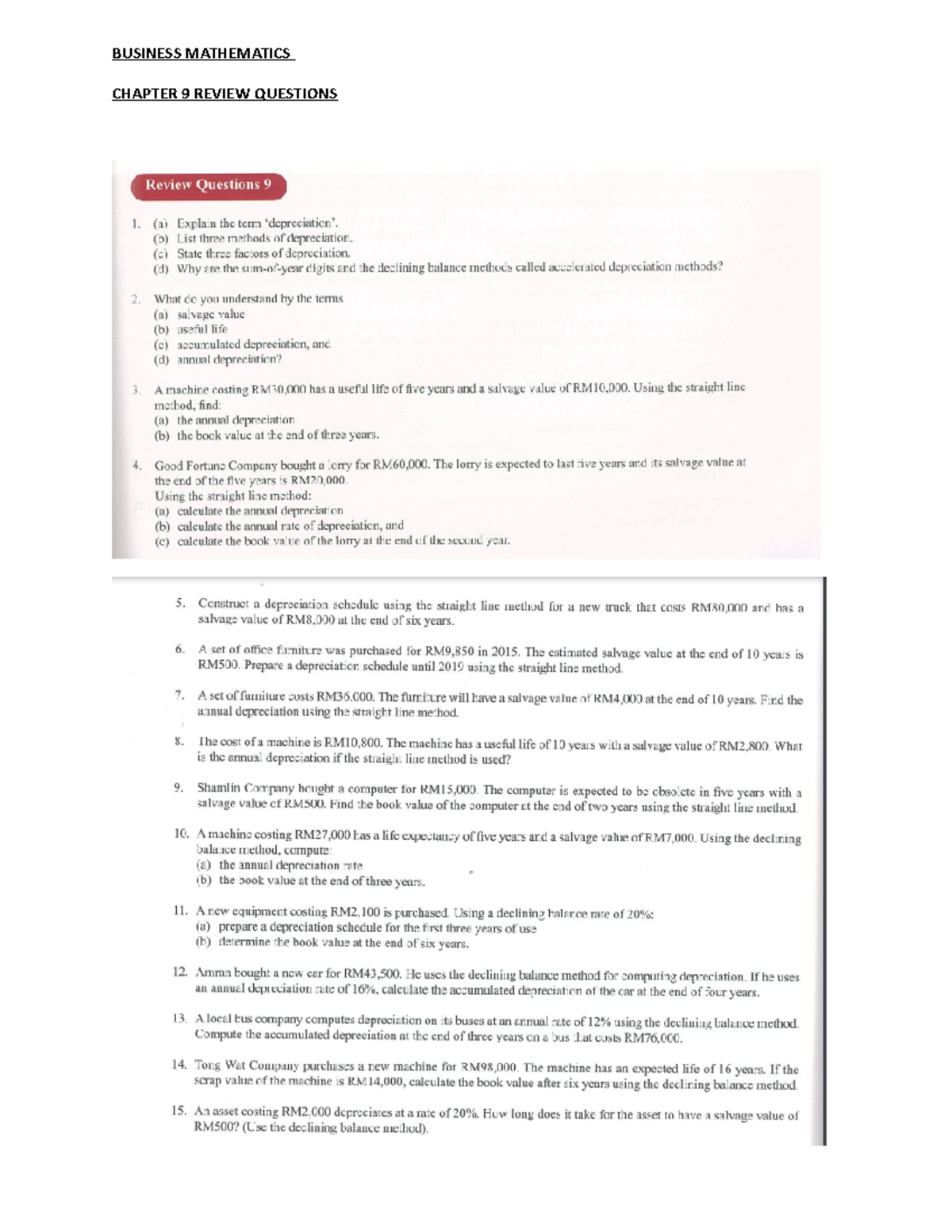 Chapter 9 Review Questions ( Tutorial) - Business Plan - BUSINESS ...