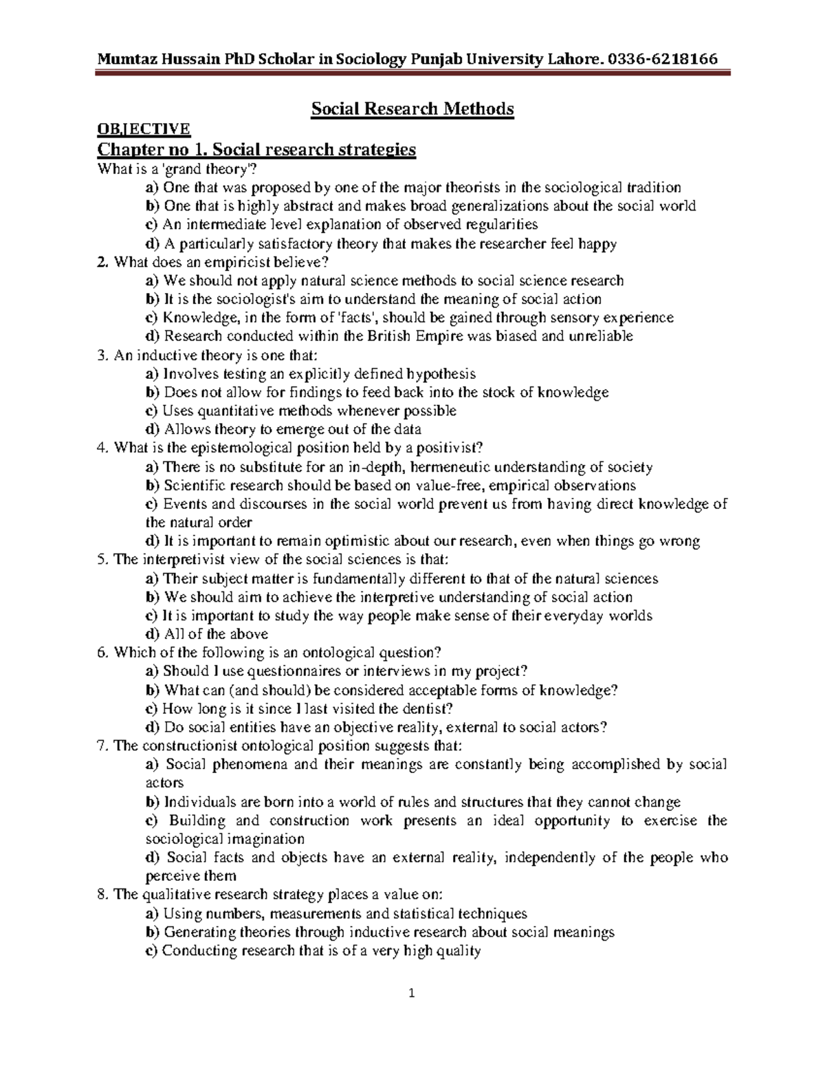 Social research objective - Social Research Methods OBJECTIVE Chapter ...