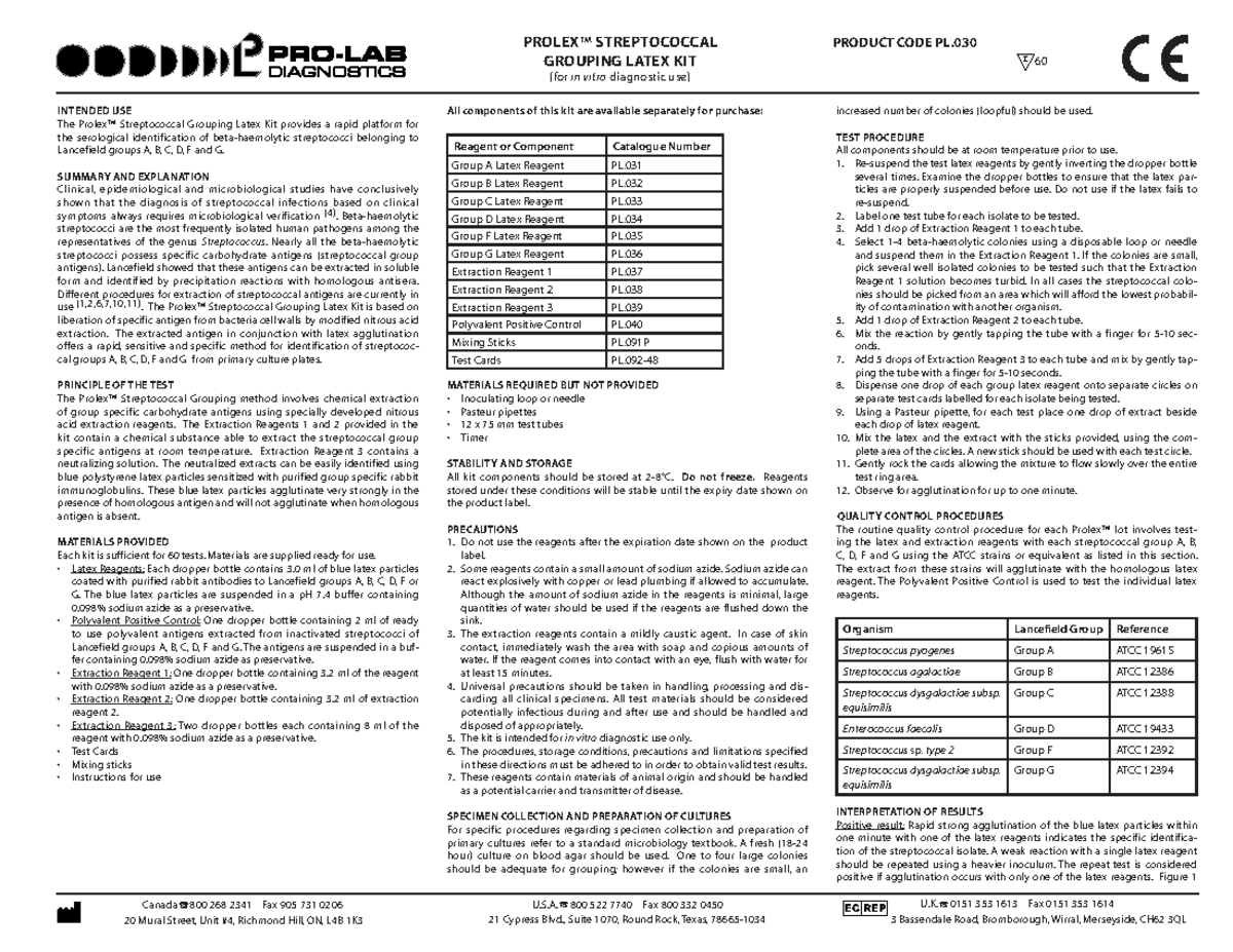 PL030 Prolex-Streptococcal-Grouping-Latex - INTENDED USE The Prolex ...