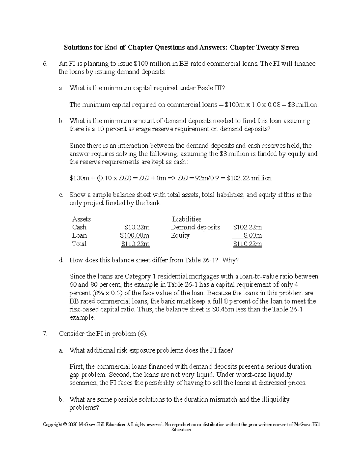 Topic 10 Tutorial Questions - Solutions for End-of-Chapter Questions ...